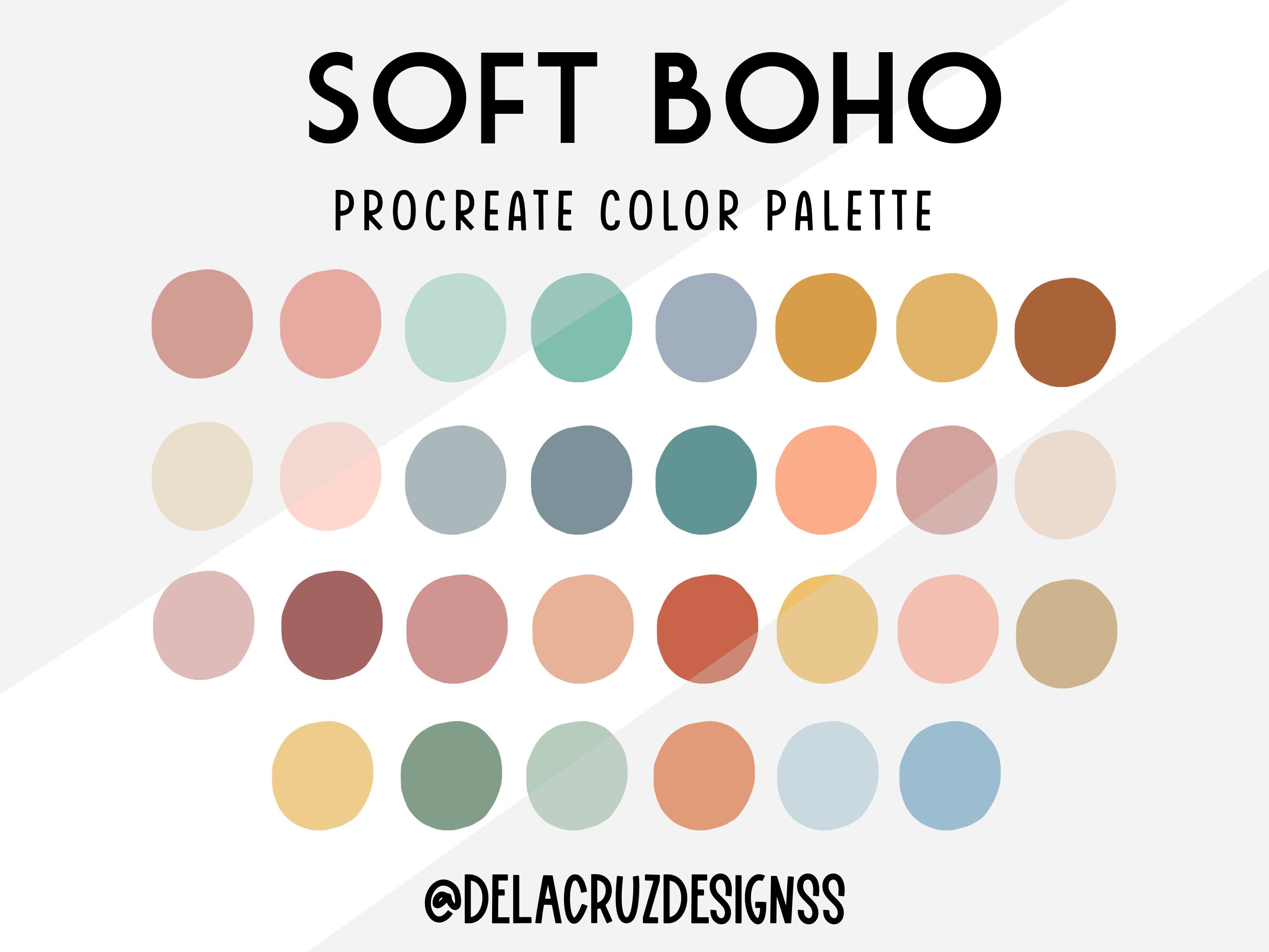 Natural colors palette Boho palette for Ipad procreate .swatch addons ...