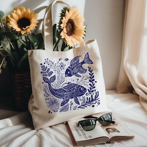 Sea Ocean Tote Bag, Summer Bag, Beach Tote Bag, Canvas Tote Bag ...