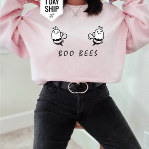 Halloween Ghost Sweatshirt, Boo Bees Hoodie, Halloween Sweatshirt ...
