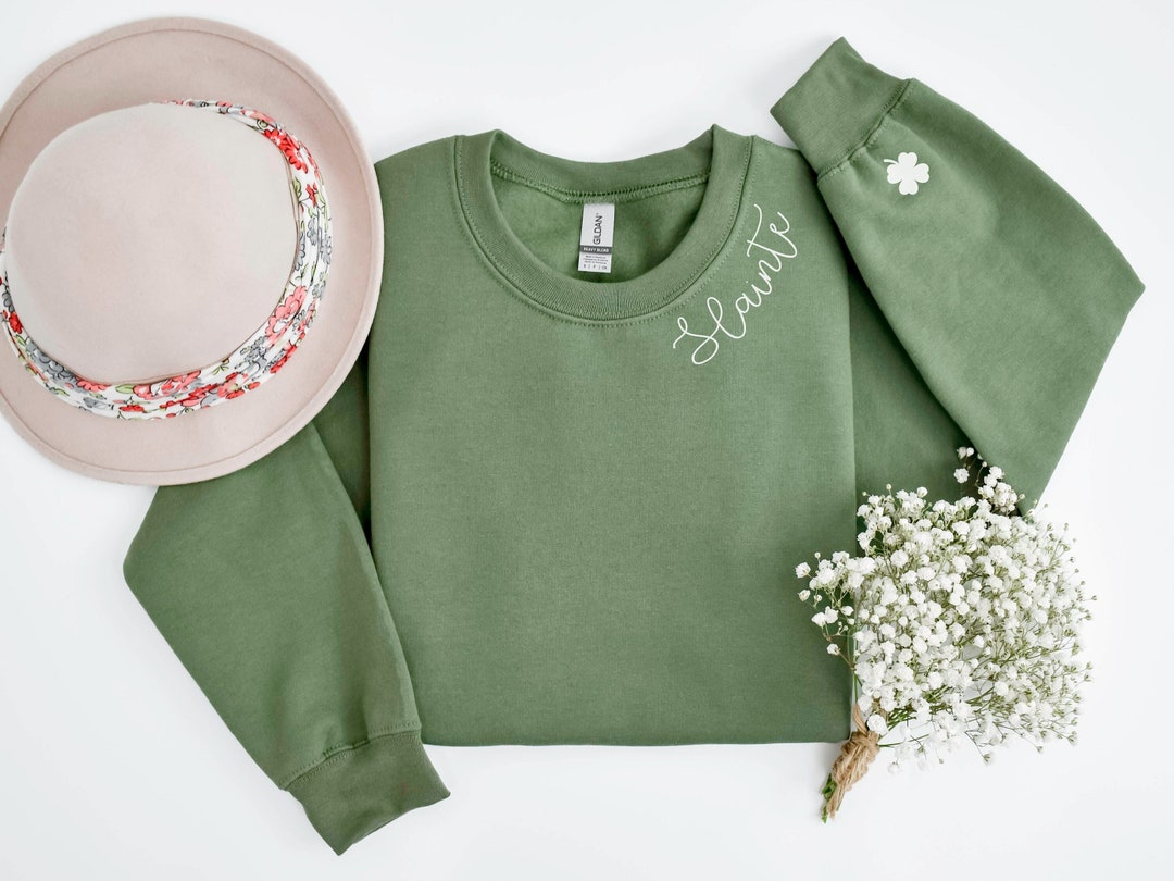 Slainte Sweatshirt, St. Patrick's Day Hoodie, Irish Day, Green Clover ...