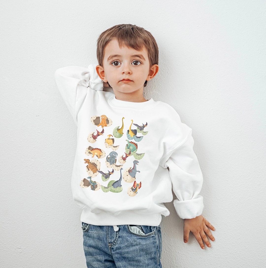 Toddler Dinosaurs Sweat,happy Dinosaur Easter Sweat,dinosaur Hatching T ...