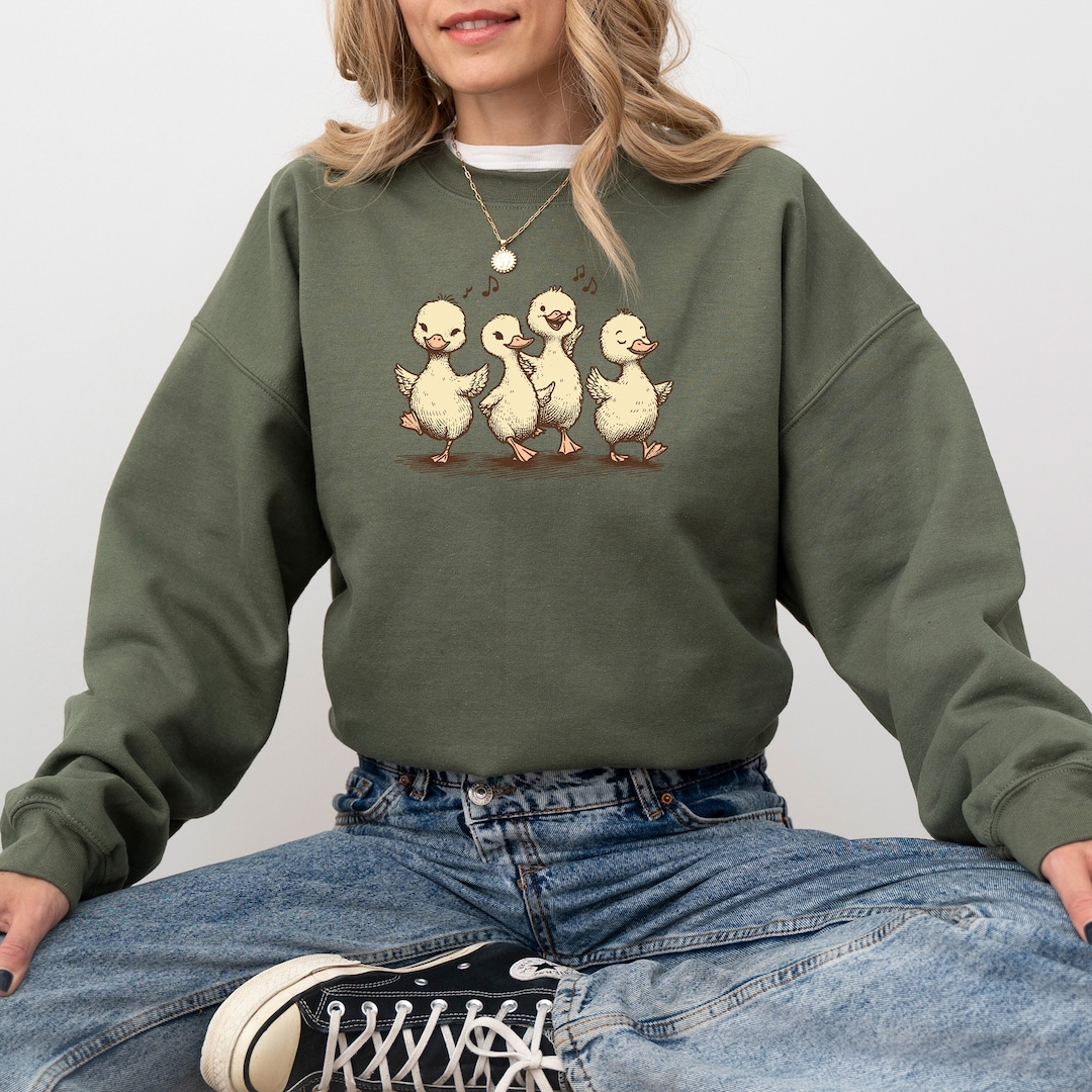 Cute Ducks Sweatshirt, Dancing Ducklings Sweatshirt, Animal Hoodie ...