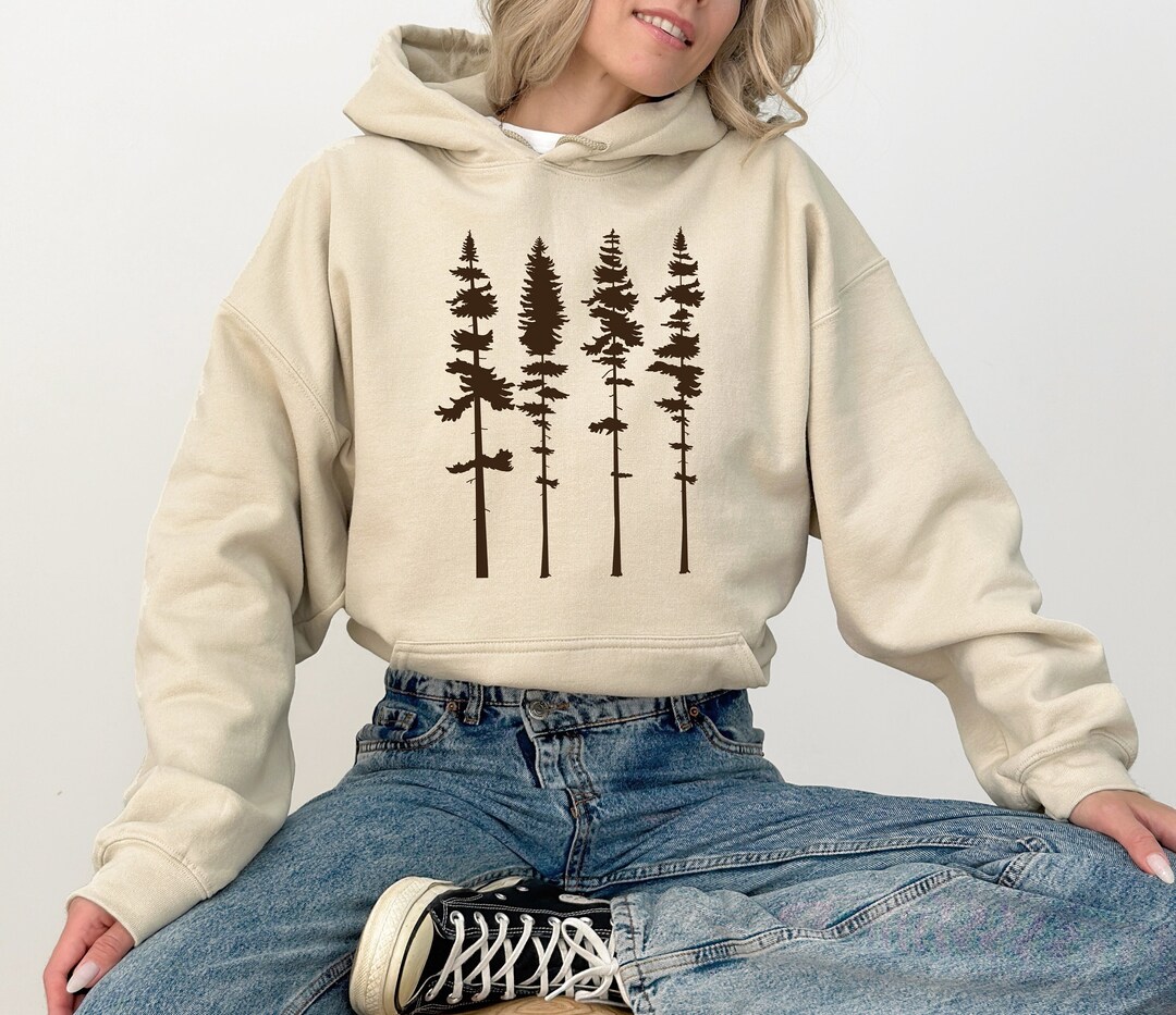 Pine Tree Forest Sweatshirt, Camp Sweatshirt, Hiking Sweatshirt, Nature ...