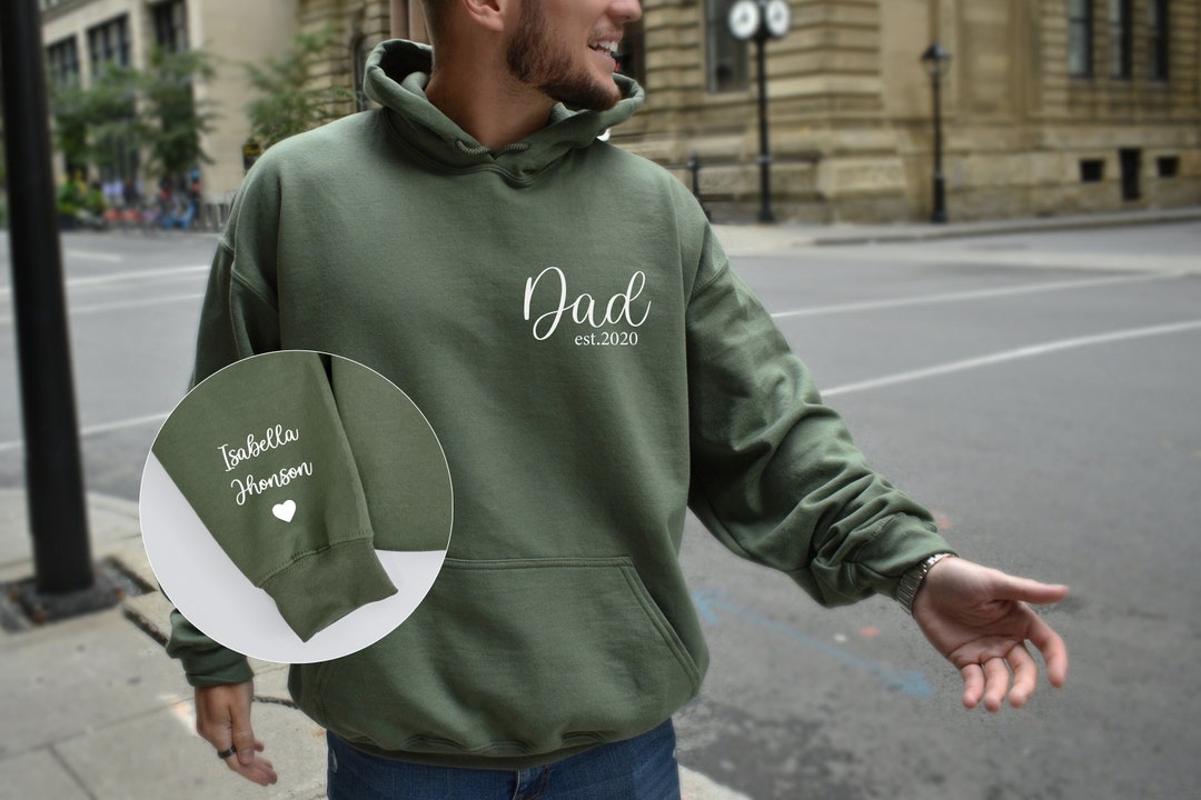 Dad Est Custom Child Name Sweatshirt, Father's Day Gift, Dad Sweatshirt ...