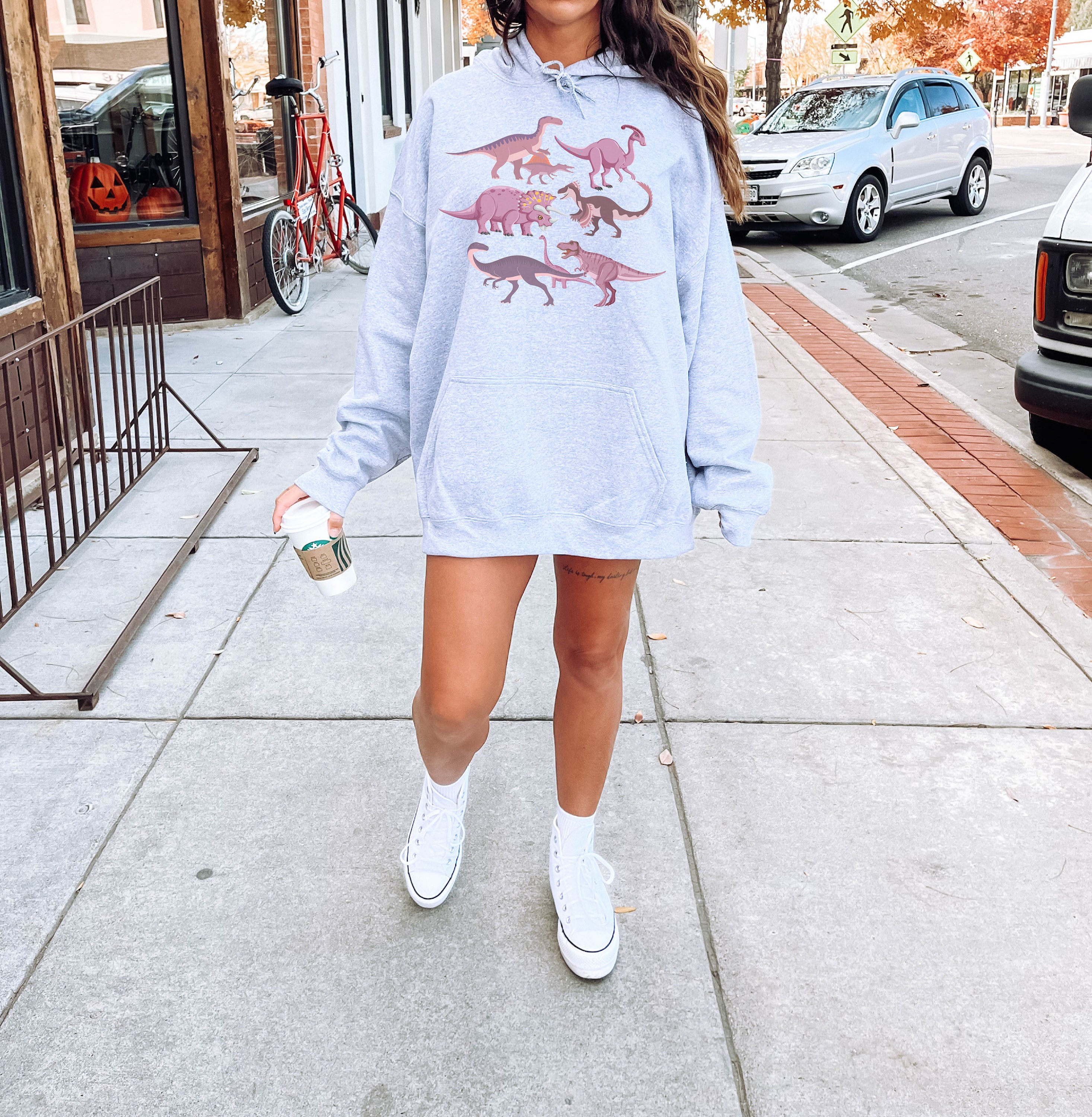 Pink Dinosaur Sweata Sweat,dino Sweat Velociraptor Hoodie Trex Sweat ...
