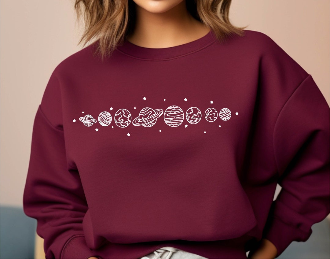 Solar System Sweatshirt, Planet Sweatshirt, Fantastic Sweatshirt, Space ...