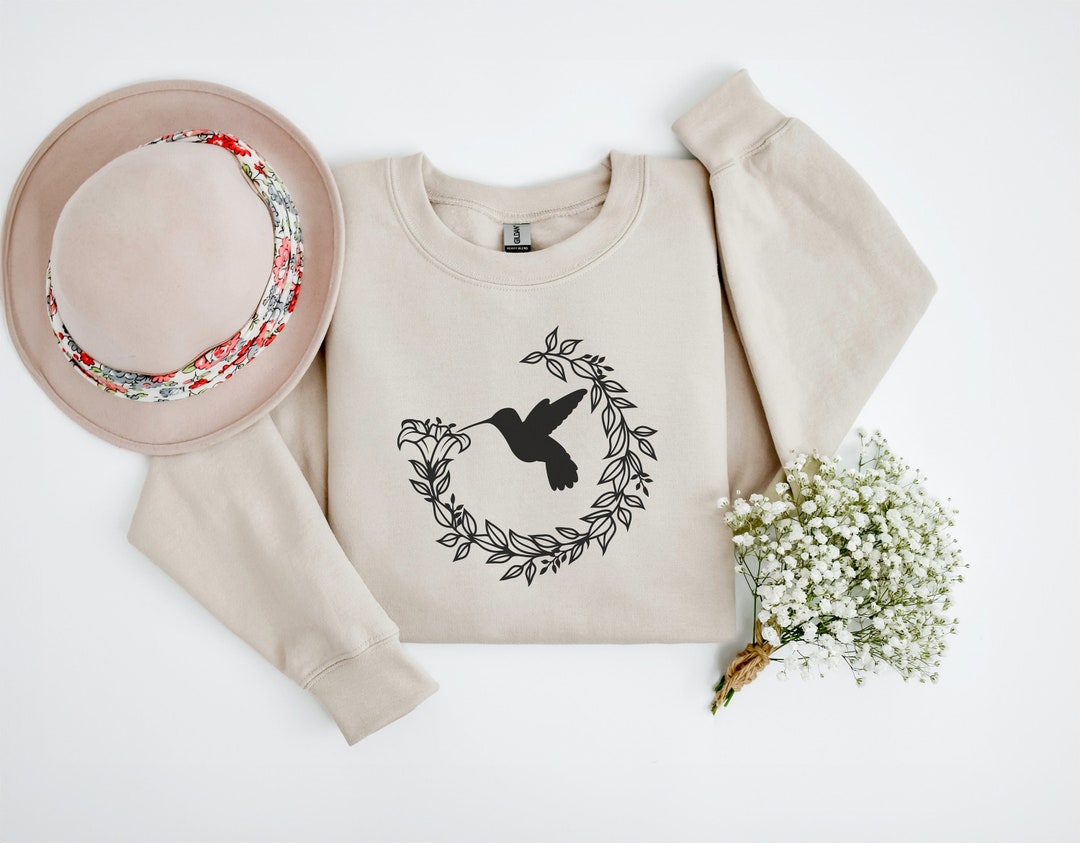 Hummingbird Flower Sweatshirt, Animal Sweatshirt, Bird Sweatshirt, Gift ...