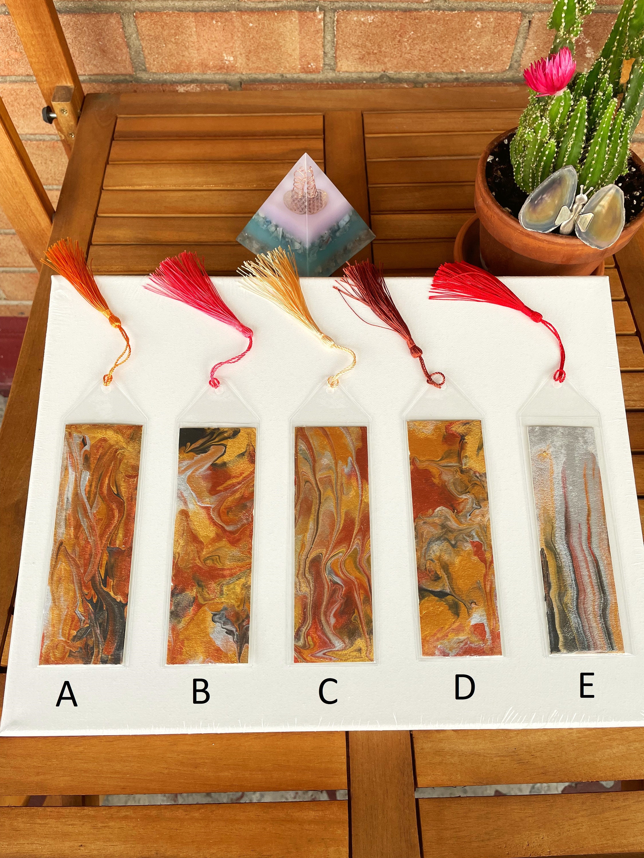 Abstract Art Bookmarks, Hand Painted Bookmarks, Metallic Paint ...