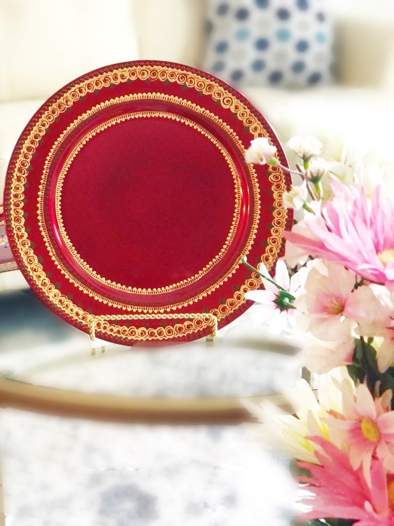 Mehndi Plate Henna Charger Mehndi Thaal Diwali Wedding Decor Pooja ...