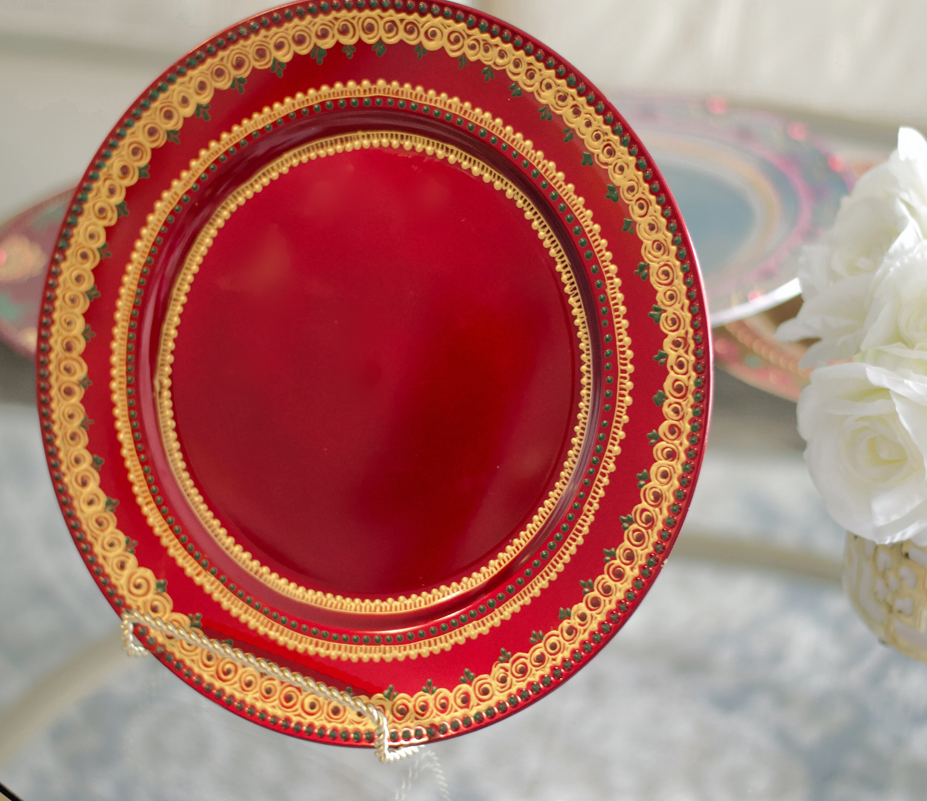 Mehndi Plate Henna Charger Mehndi Thaal Diwali Wedding Decor Pooja ...