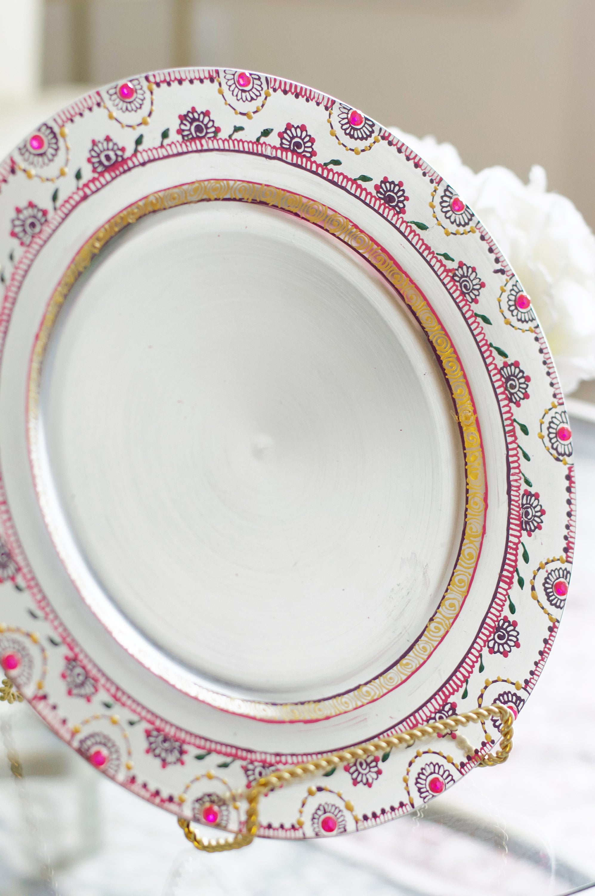 Mehndi Plate | Henna Charger | Mehndi Thaal | Diwali | Wedding Decor ...