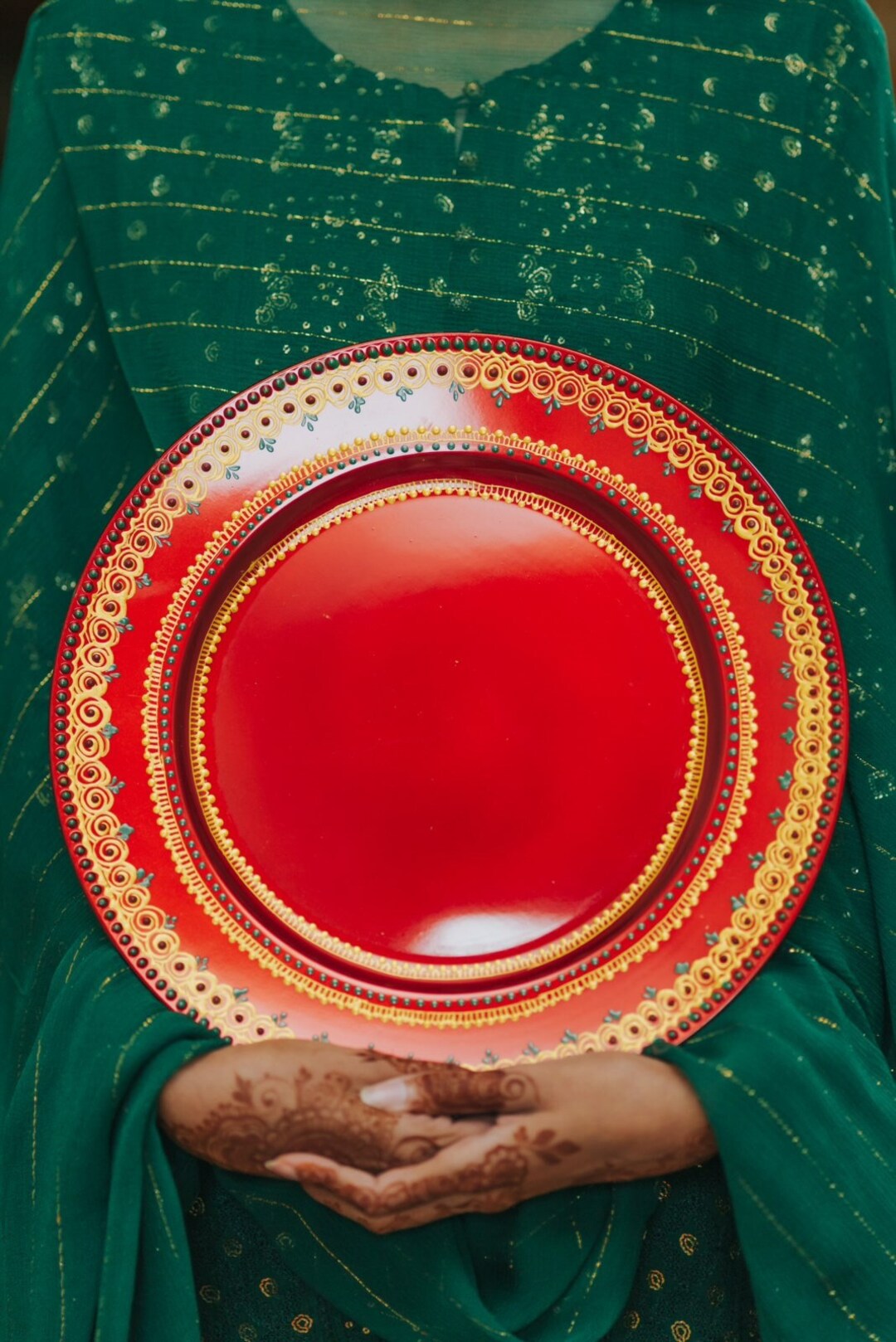 Mehndi Plate Henna Charger Mehndi Thaal Diwali Wedding Decor Pooja ...