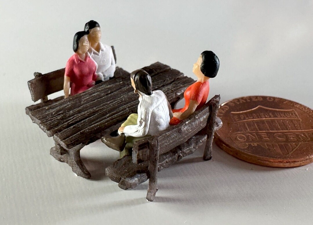 HO Table and Benches / Picnic Table / Rustic HO Scale ironworks Models ...