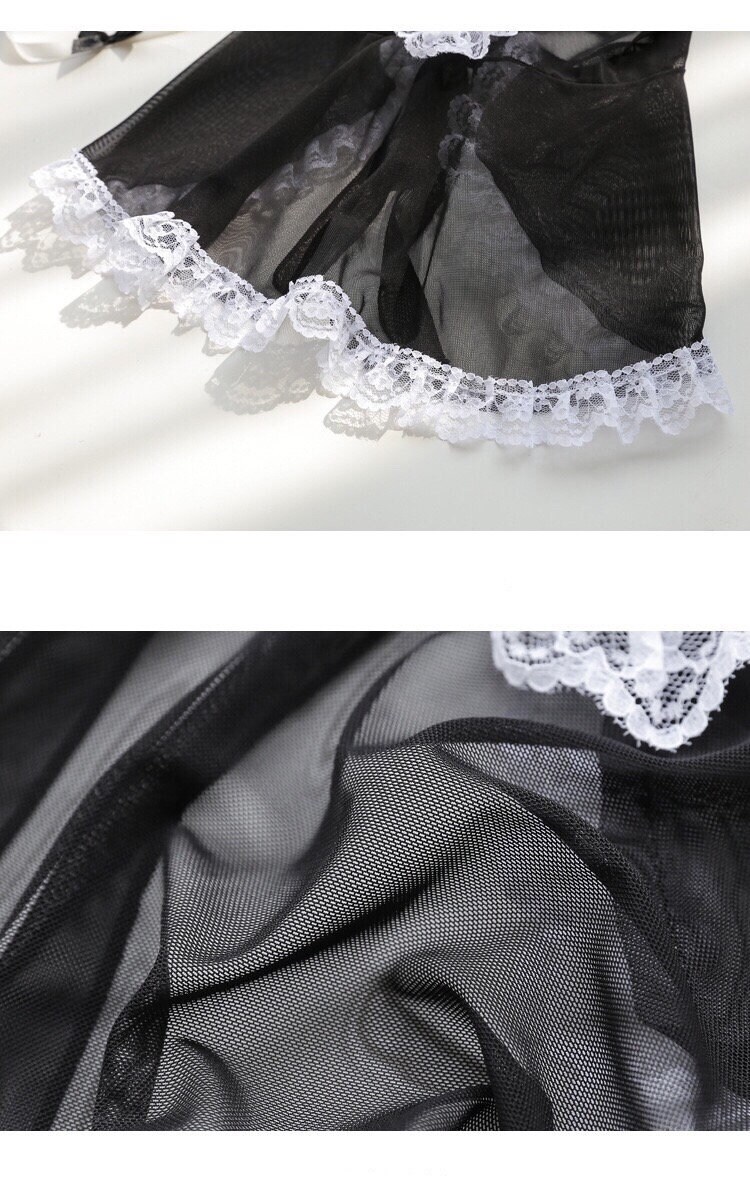 Sexy French Maid Outfit Costume Cosplay Blackandwhite Lace Etsy Australia