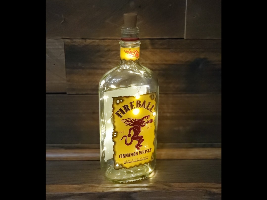 Fireball Whisky Bottle Lamp Decor, Bar Decor, Home Bar Decoration, Man ...