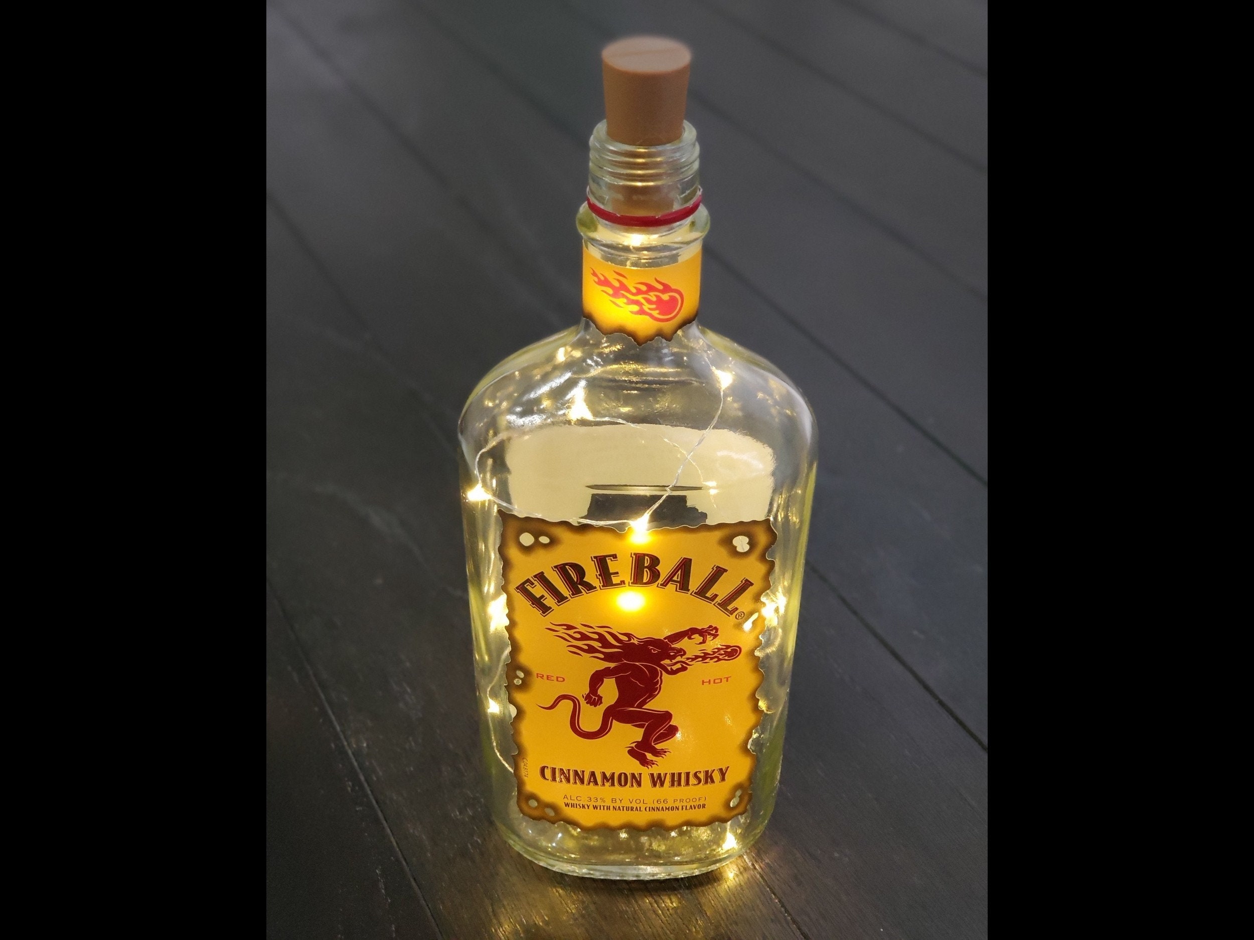 Fireball Whisky Bottle Lamp Decor, Bar Decor, Home Bar Decoration, Man ...