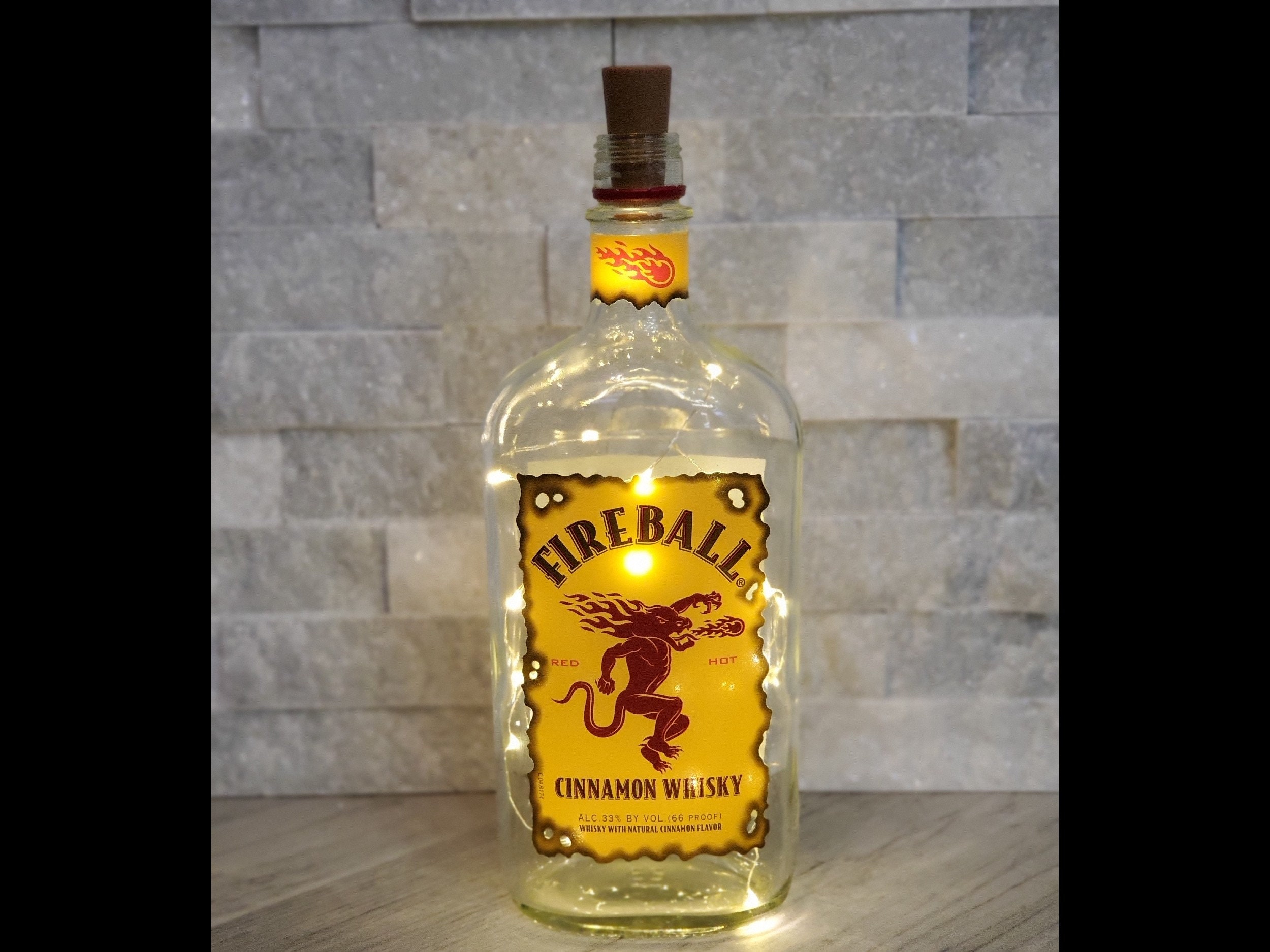 Fireball Whisky Bottle Lamp Decor, Bar Decor, Home Bar Decoration, Man ...