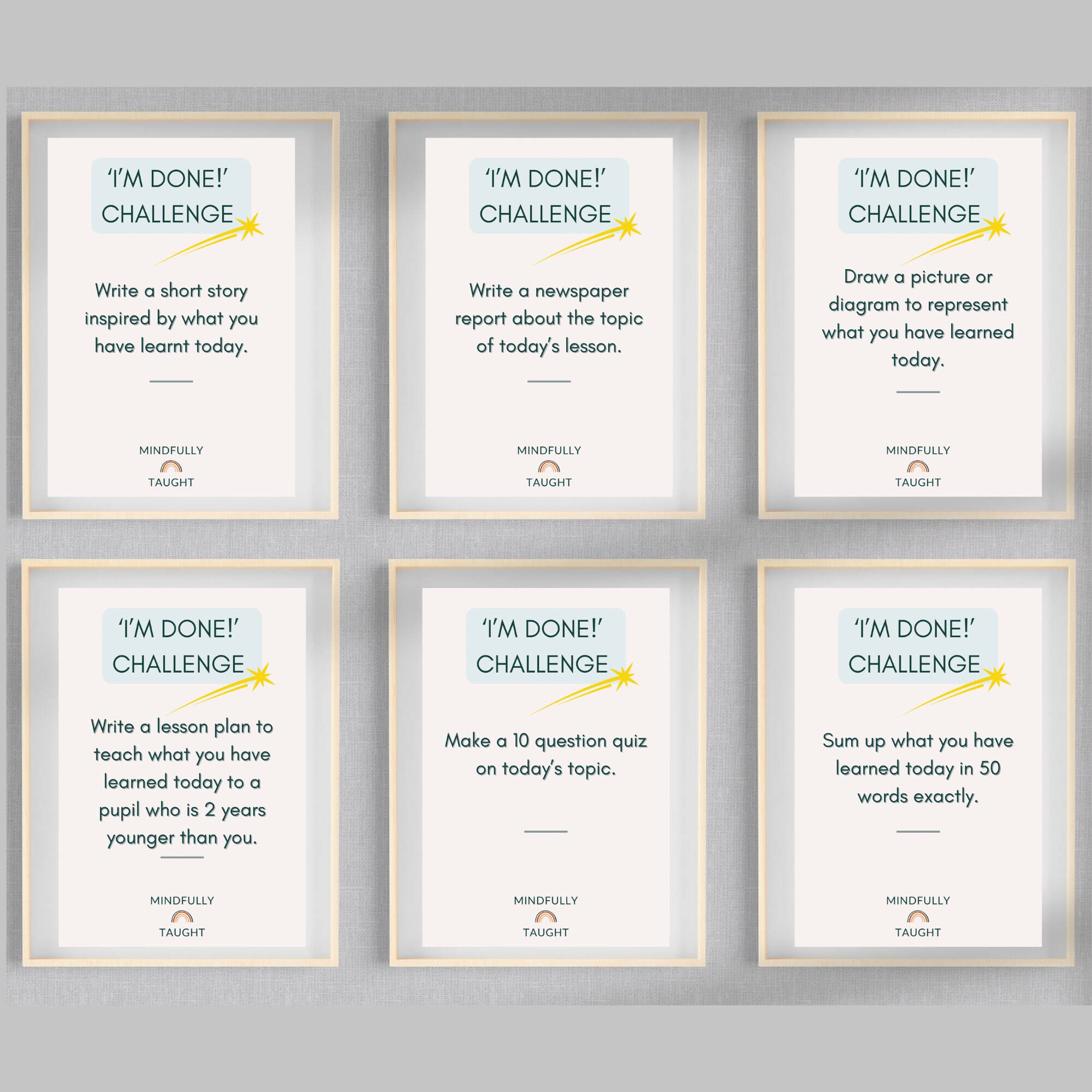 I’m Done! Extra Tasks 6 Poster Bundle for Classroom -mental Health ...