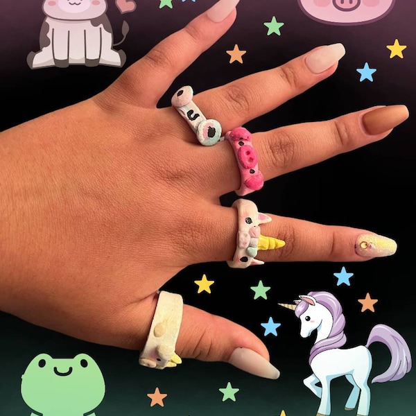 Animal Clay Ring - Etsy