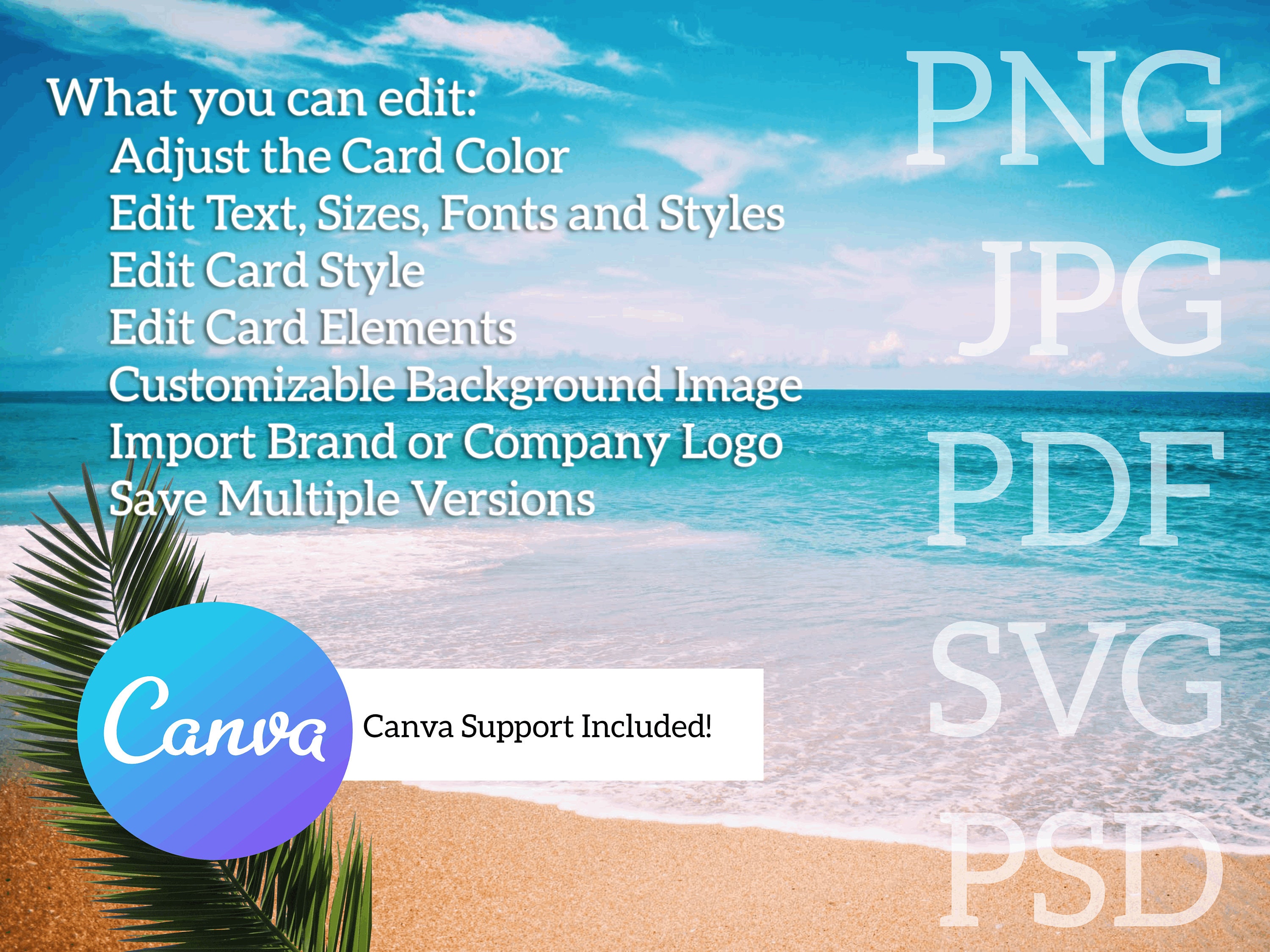 Ocean Tropical Resort Business Cards Hotel Cards Cruise Beach Cards ...