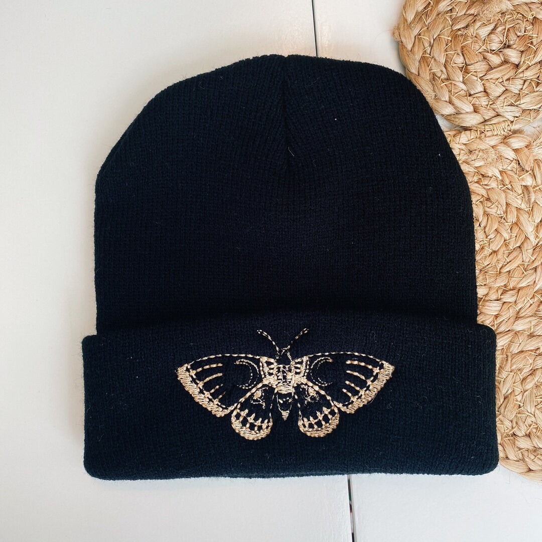 Black Moth Beanie - Etsy