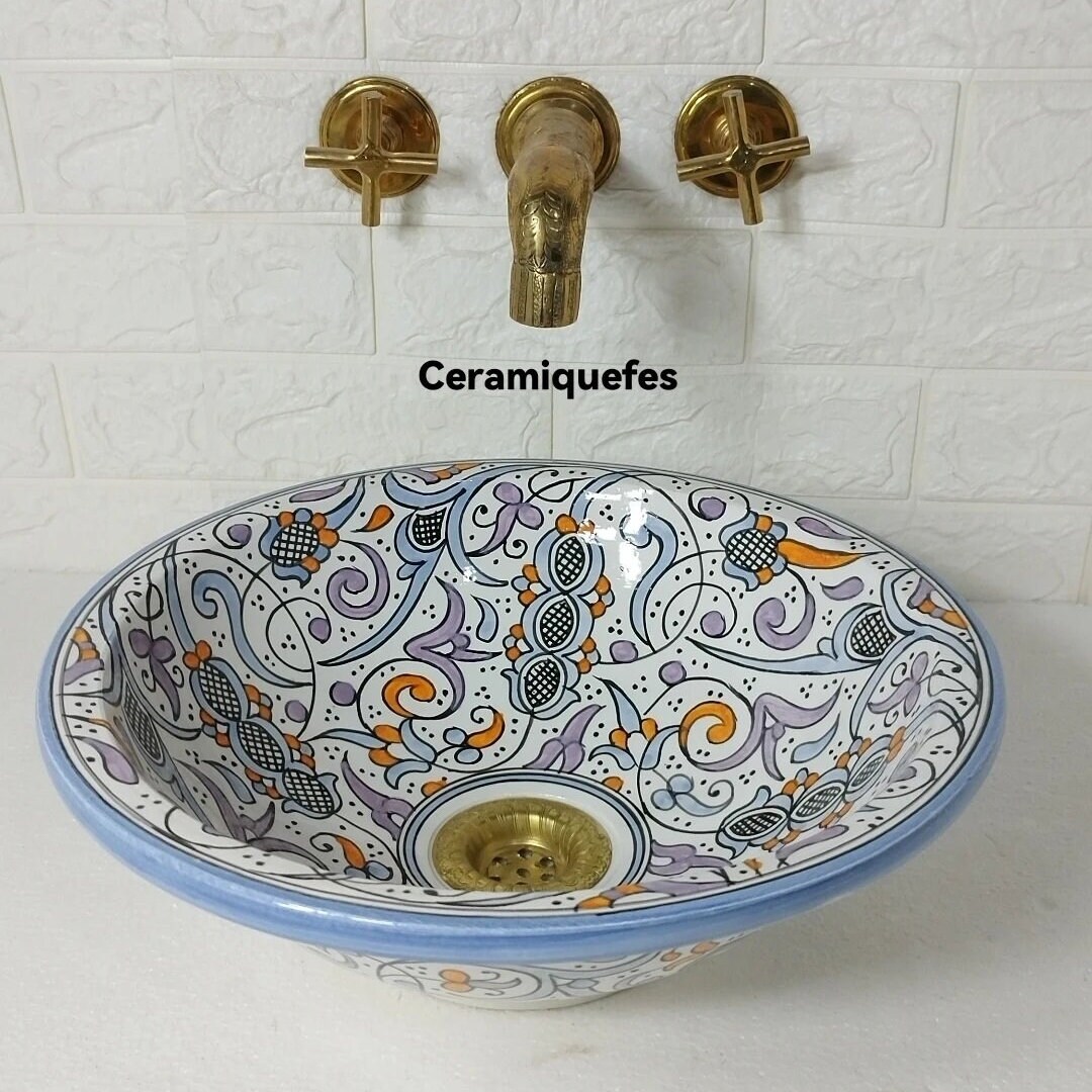Moroccan Ceramic Sinks 100% Handmade / Ceramic Sink, Bathroom Washbasin ...