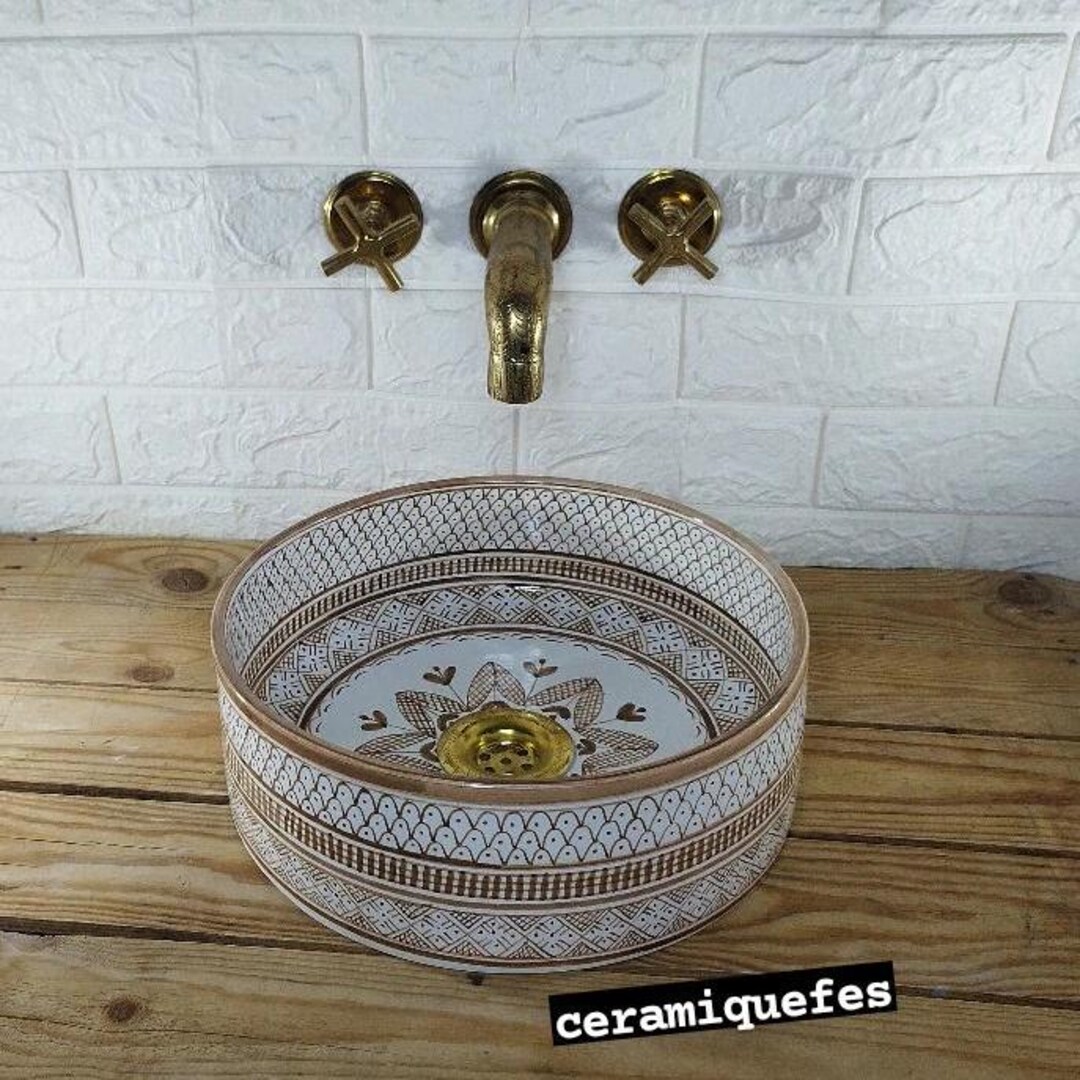 Bathroom Sink , Moroccan Style Sink , Hand Painted Sink , Artisan Sink ...