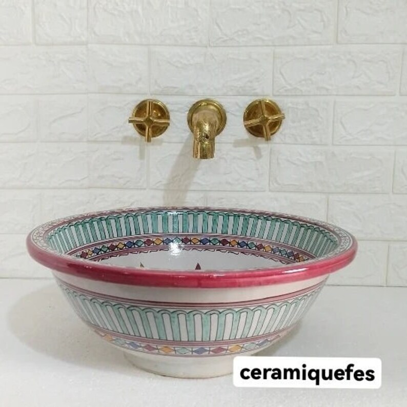 Bathroom Sink , Moroccan Style Sink , Hand Painted Sink , Artisan Sink ...