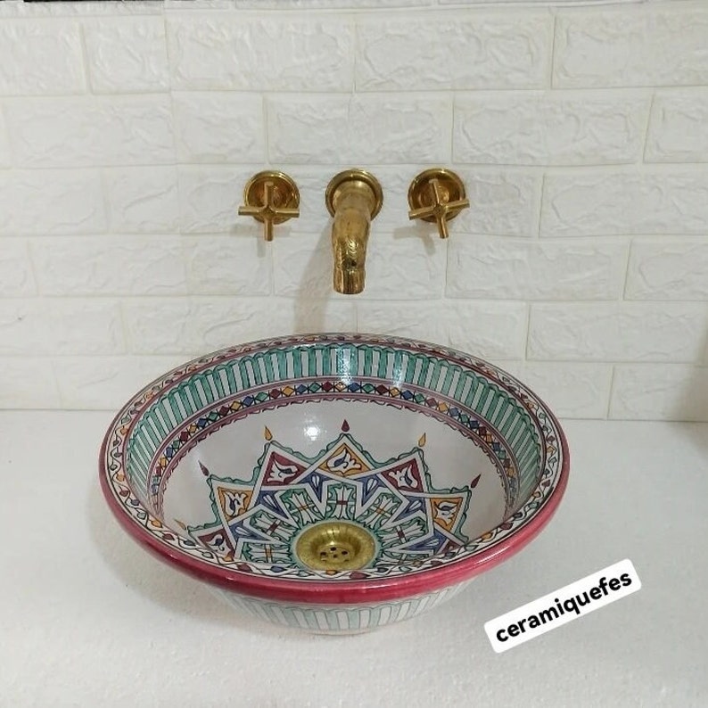 Bathroom Sink , Moroccan Style Sink , Hand Painted Sink , Artisan Sink ...