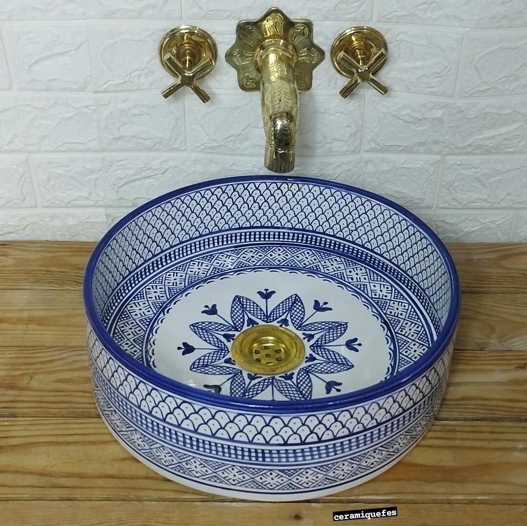 Bathroom Sink , Moroccan Style Sink , Hand Painted Sink , Artisan Sink ...