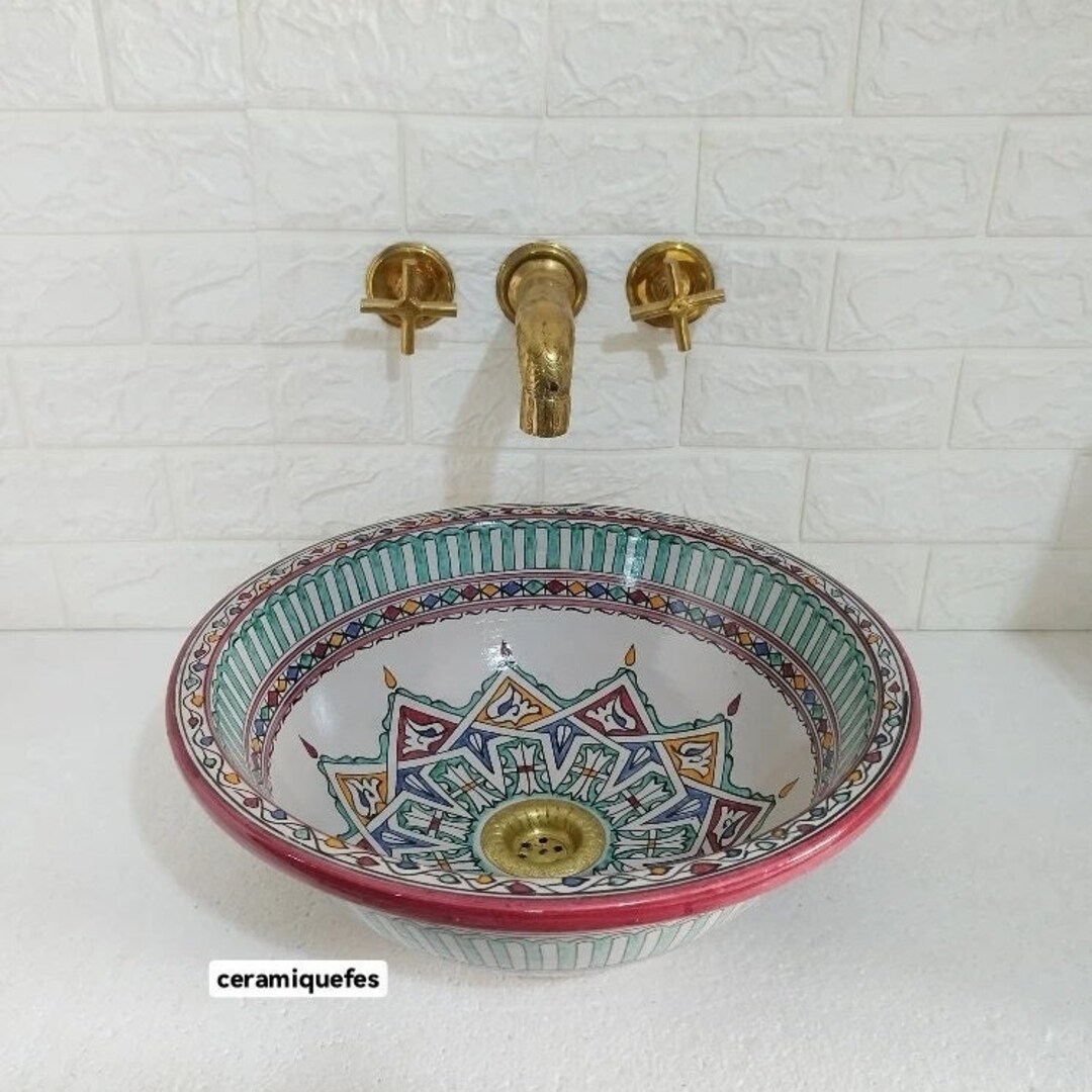Bathroom Sink , Moroccan Style Sink , Hand Painted Sink , Artisan Sink ...