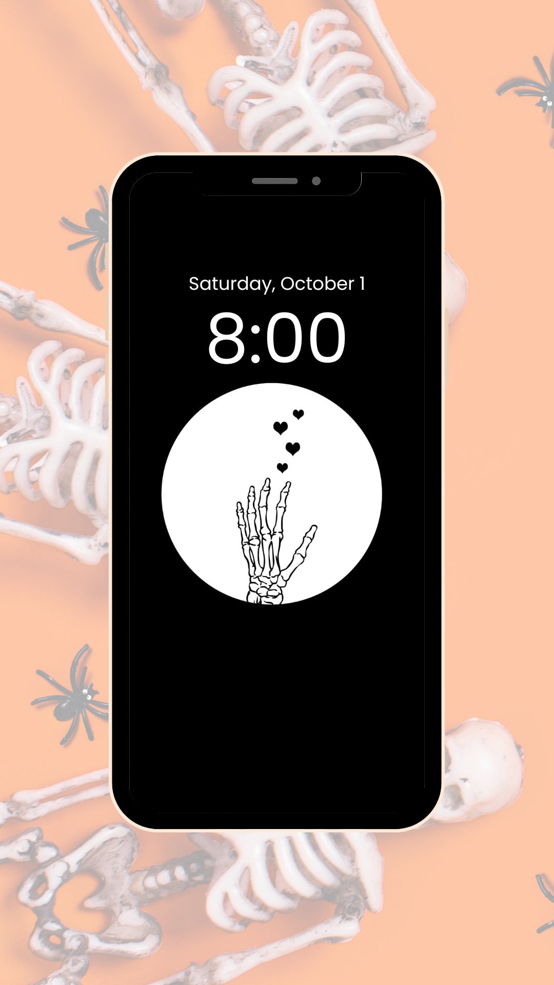 Halloween Lockscreen Skeleton Phone Wallpaper, -halloween Digital ...