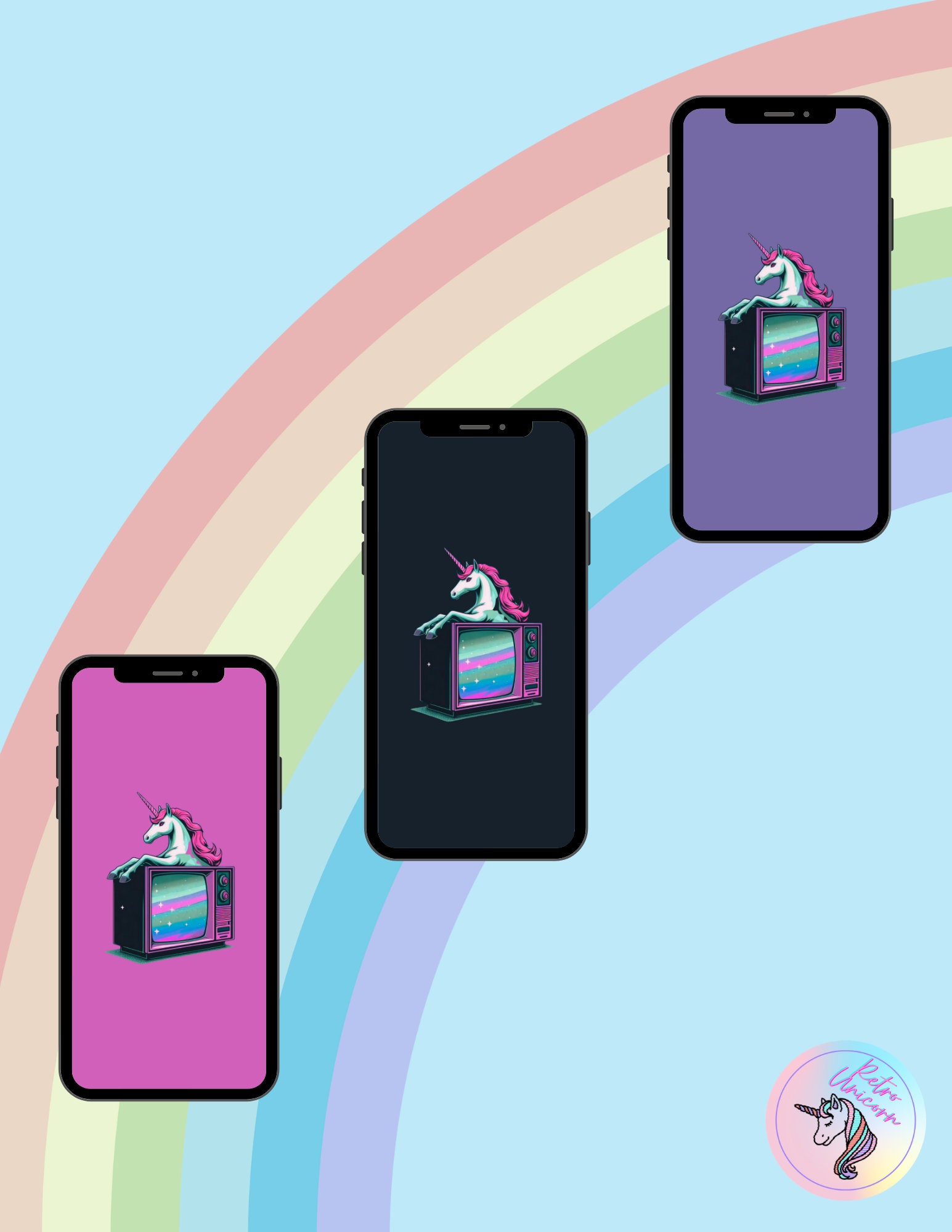 Unicorn Lockscreen Wallpaper Bundle, 80s PNG 90s PNG, 90s Graphic, 90s ...