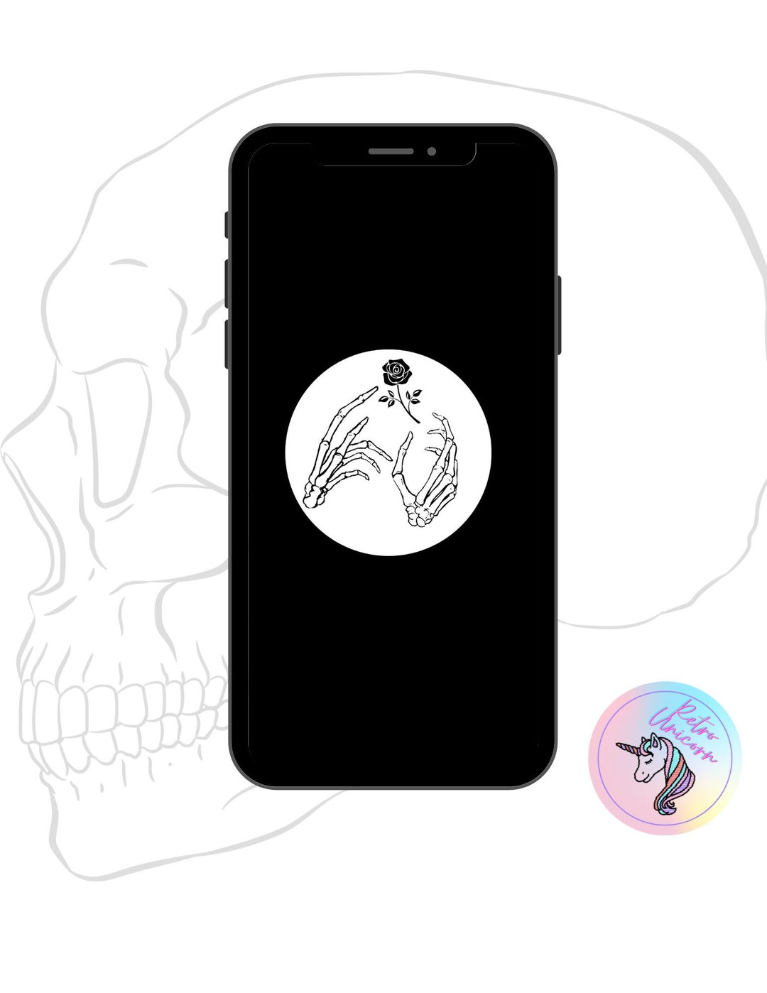 Minimalistic Halloween Skeleton Phone Wallpaper for Halloween ...