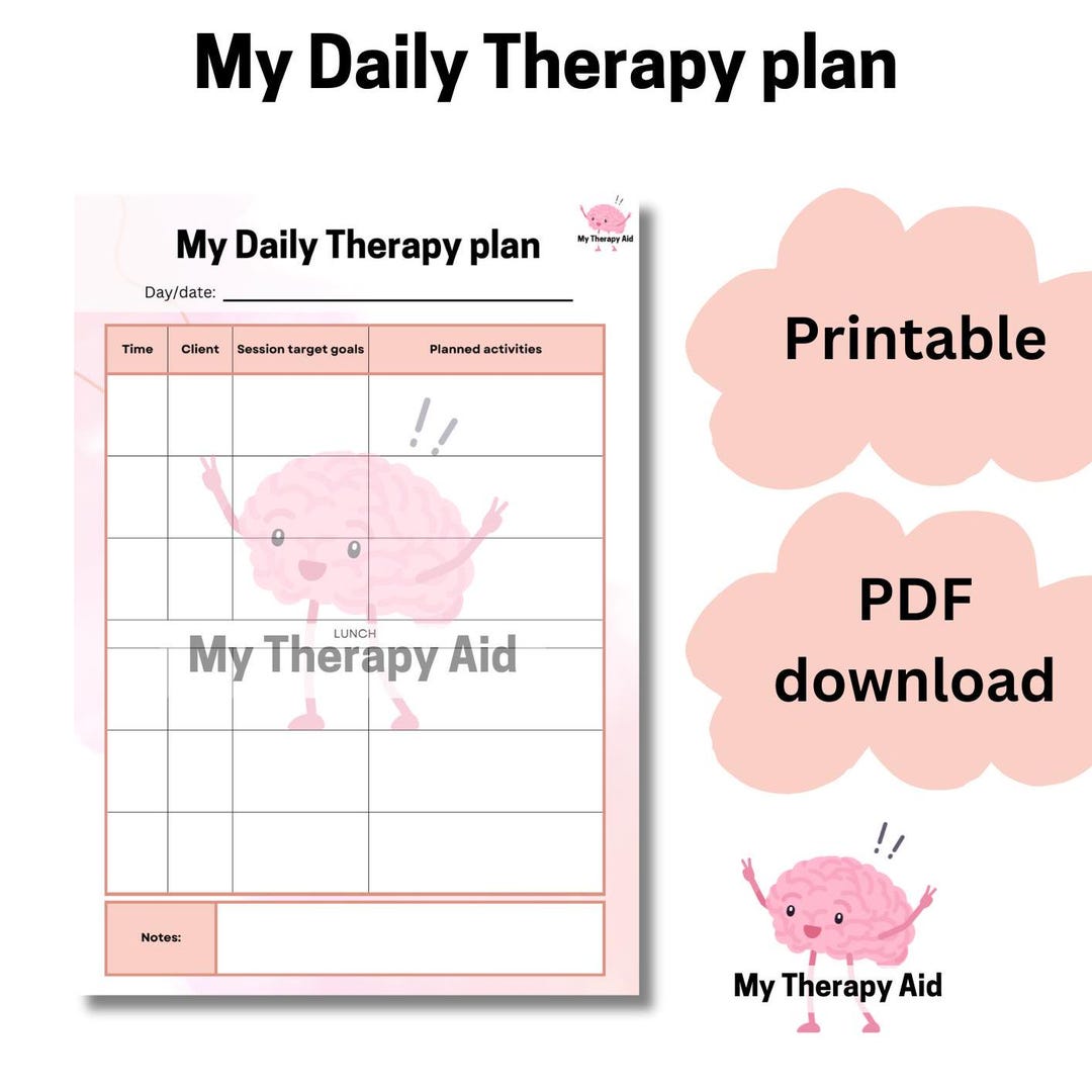 Therapy Plan Template, Treatment Plan Template, Therapy Tools, Print ...