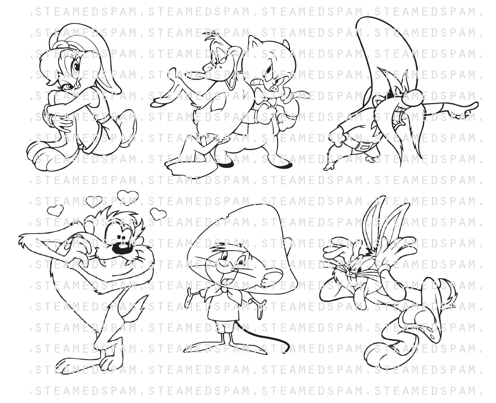 200 Coloring Pages: Animated Characters 1 - Etsy