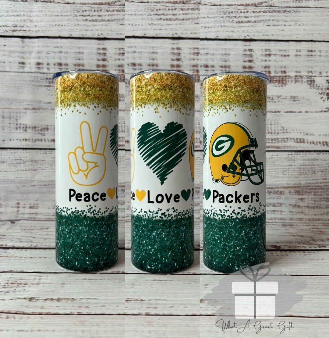 Peace Love Packers Tumbler, 20oz, 30oz, Greenbay Packers Cup, With ...