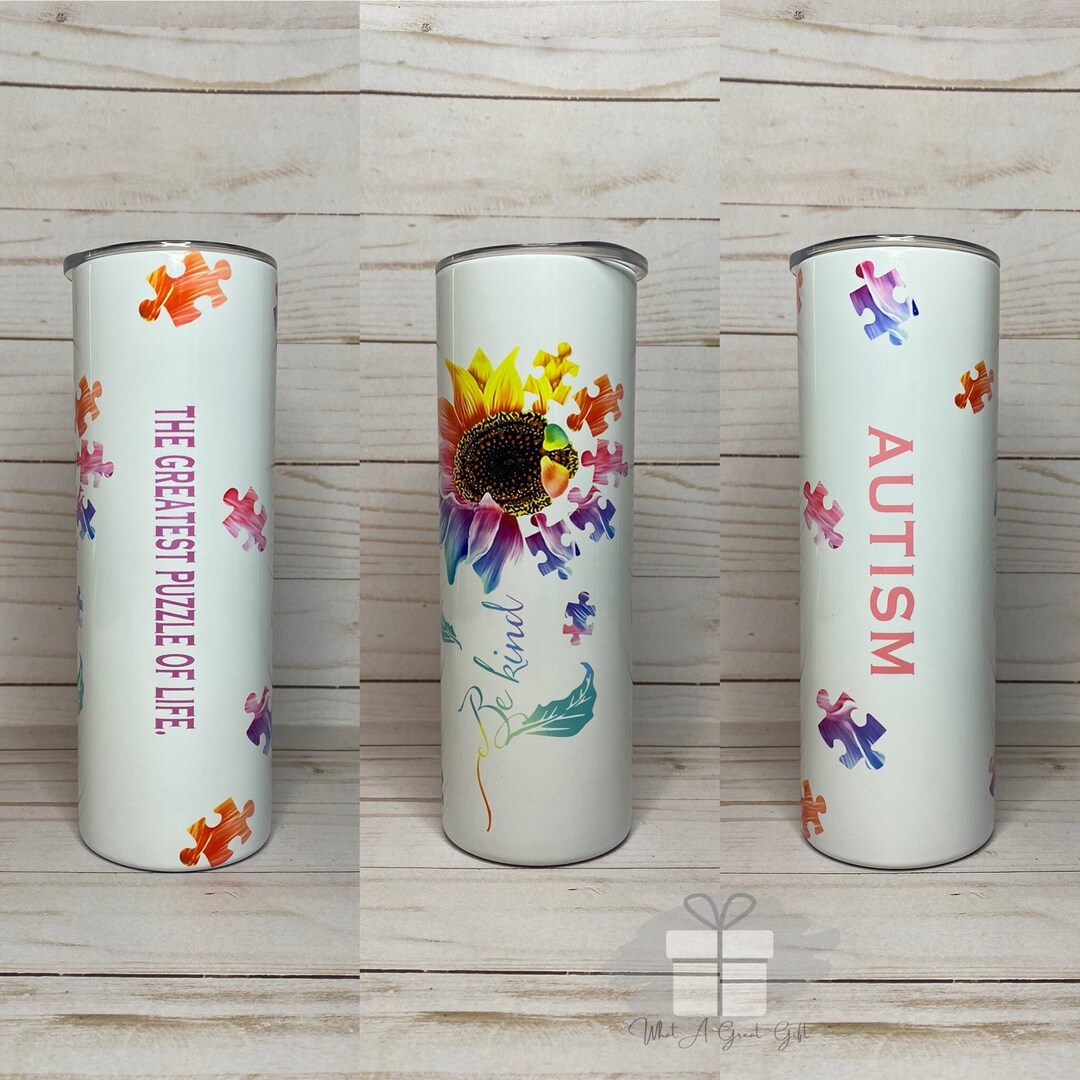 Autism Awareness Tumbler, 30oz, 20oz, Autism Cup, With Straw, Insulated ...