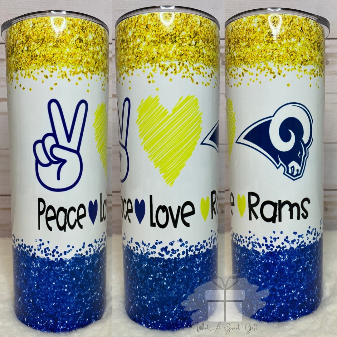 Peace Love Rams Tumbler, 30oz, 20oz, LA Rams Cup, With Straw, Insulated ...