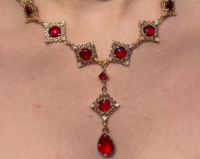 The 'ranger' - Medieval Royalty Necklace | Fantasy Jewellery | Red and ...