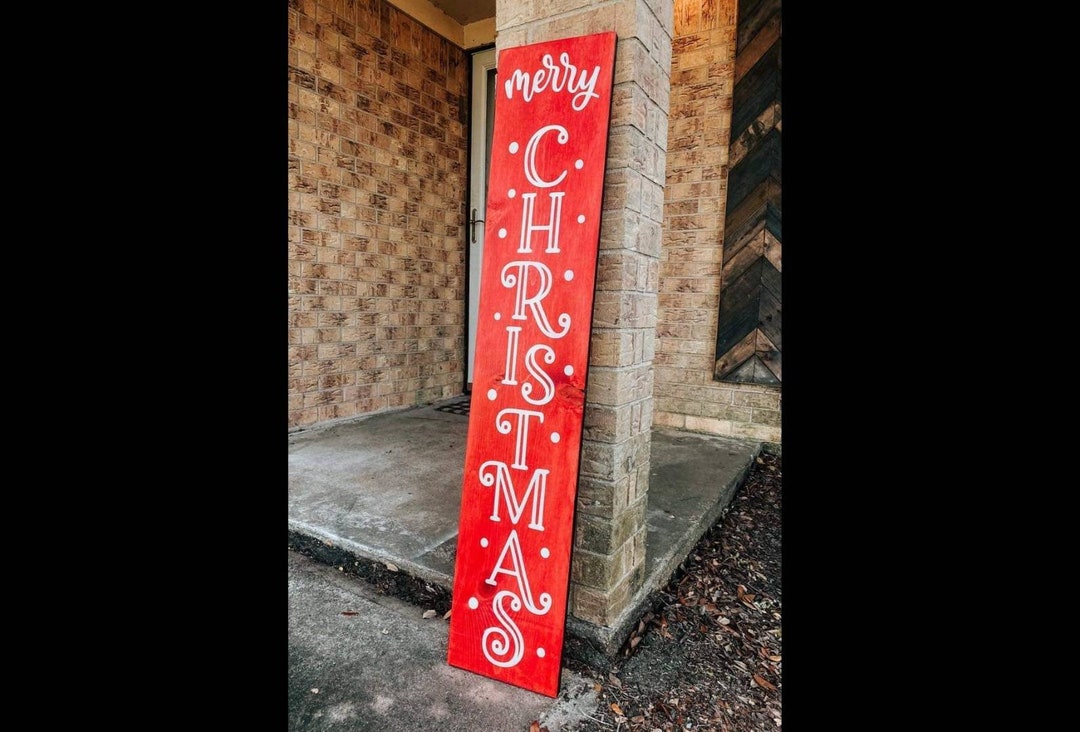 Merry Christmas Porch Leaner Sign Christmas Decor Holiday - Etsy