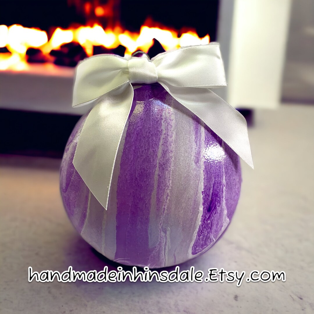 Rare Hand Painted Dutch Pour Multicolor, Purples, Lavender, White ...