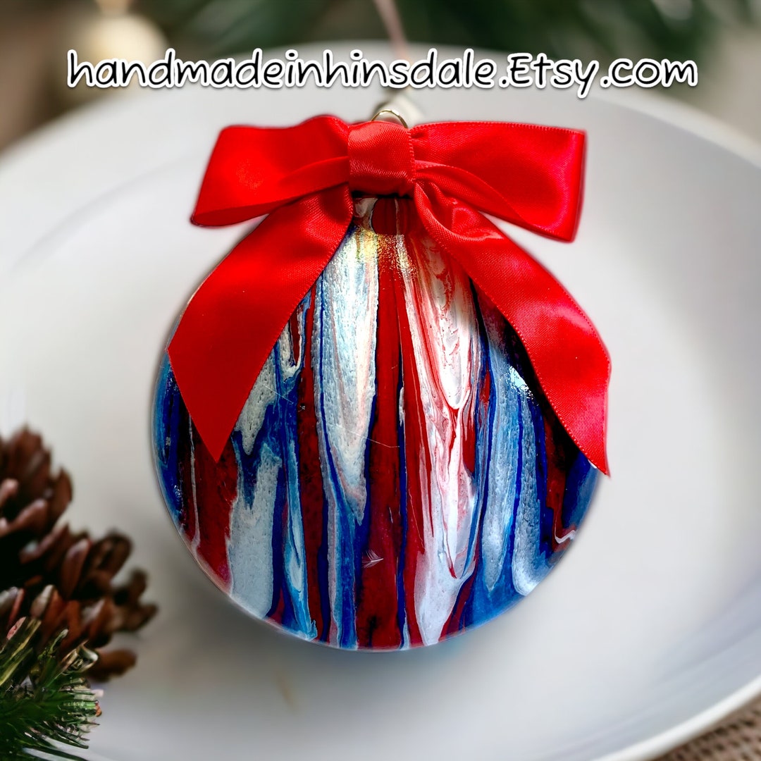 Rare Hand Painted Dutch Pour Colorful Americana Patriotic Red, White ...