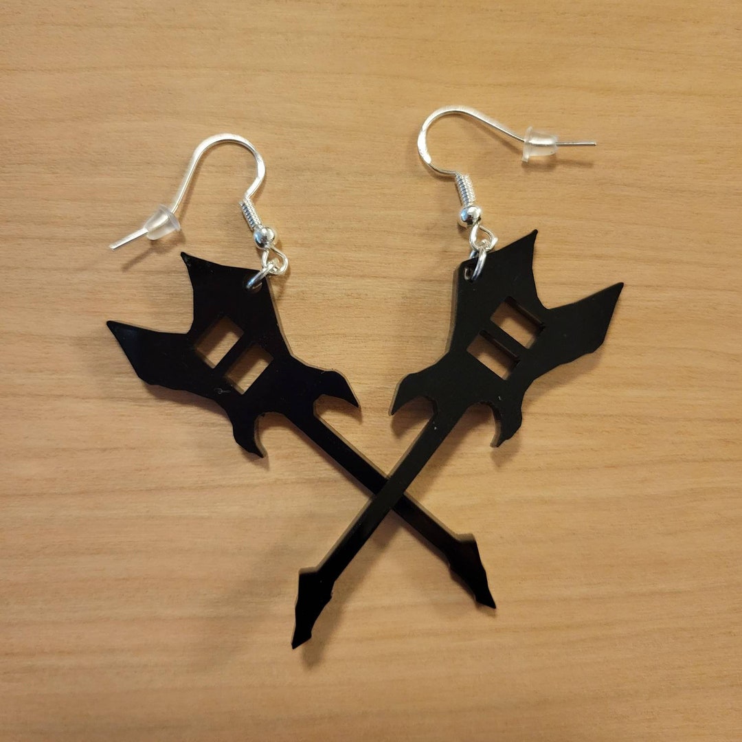 Warlock Guitar Earrings Stranger Things Eddie - Etsy