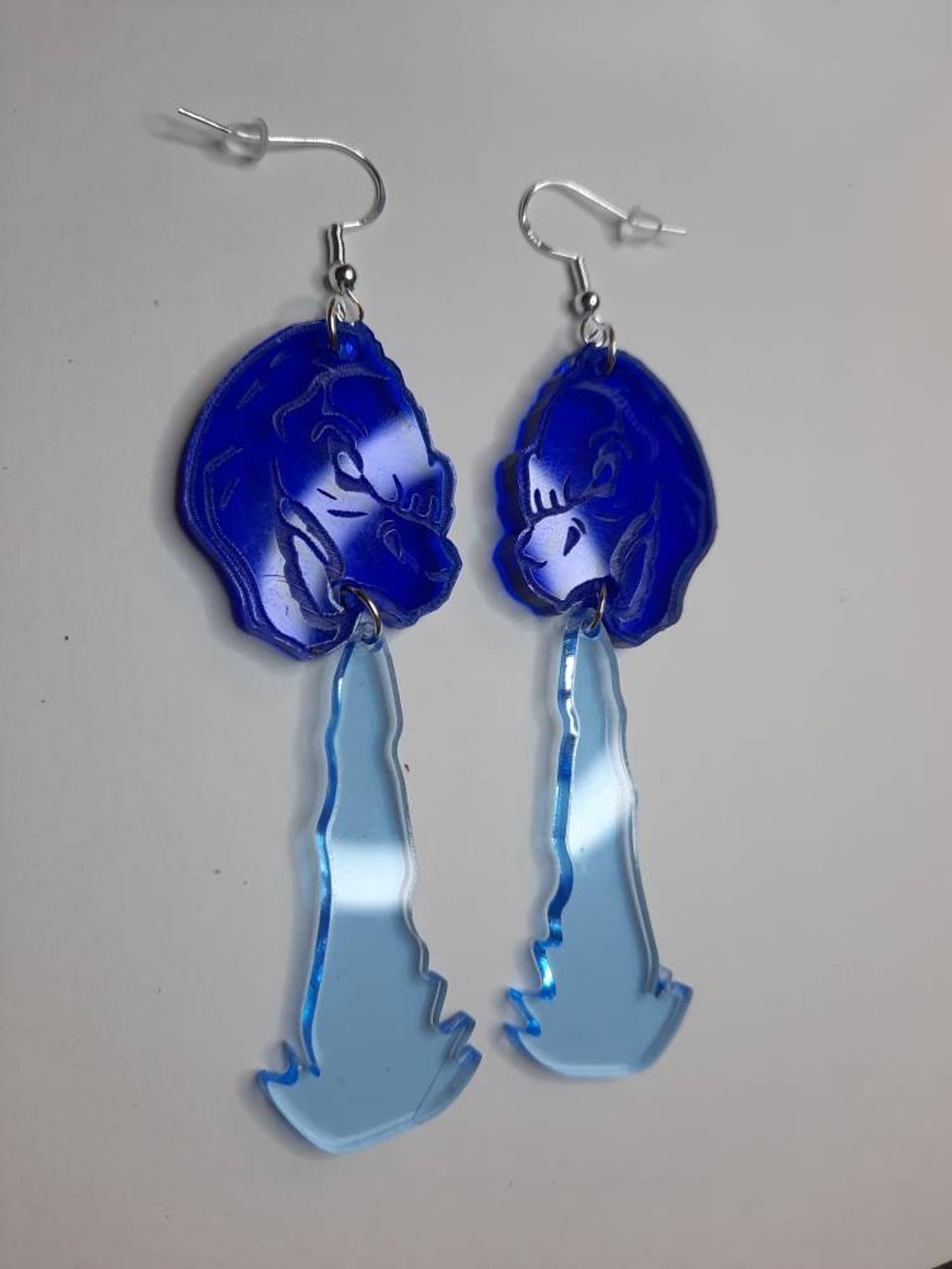 Godzilla Acrylic UV Reactive Earrings - Etsy