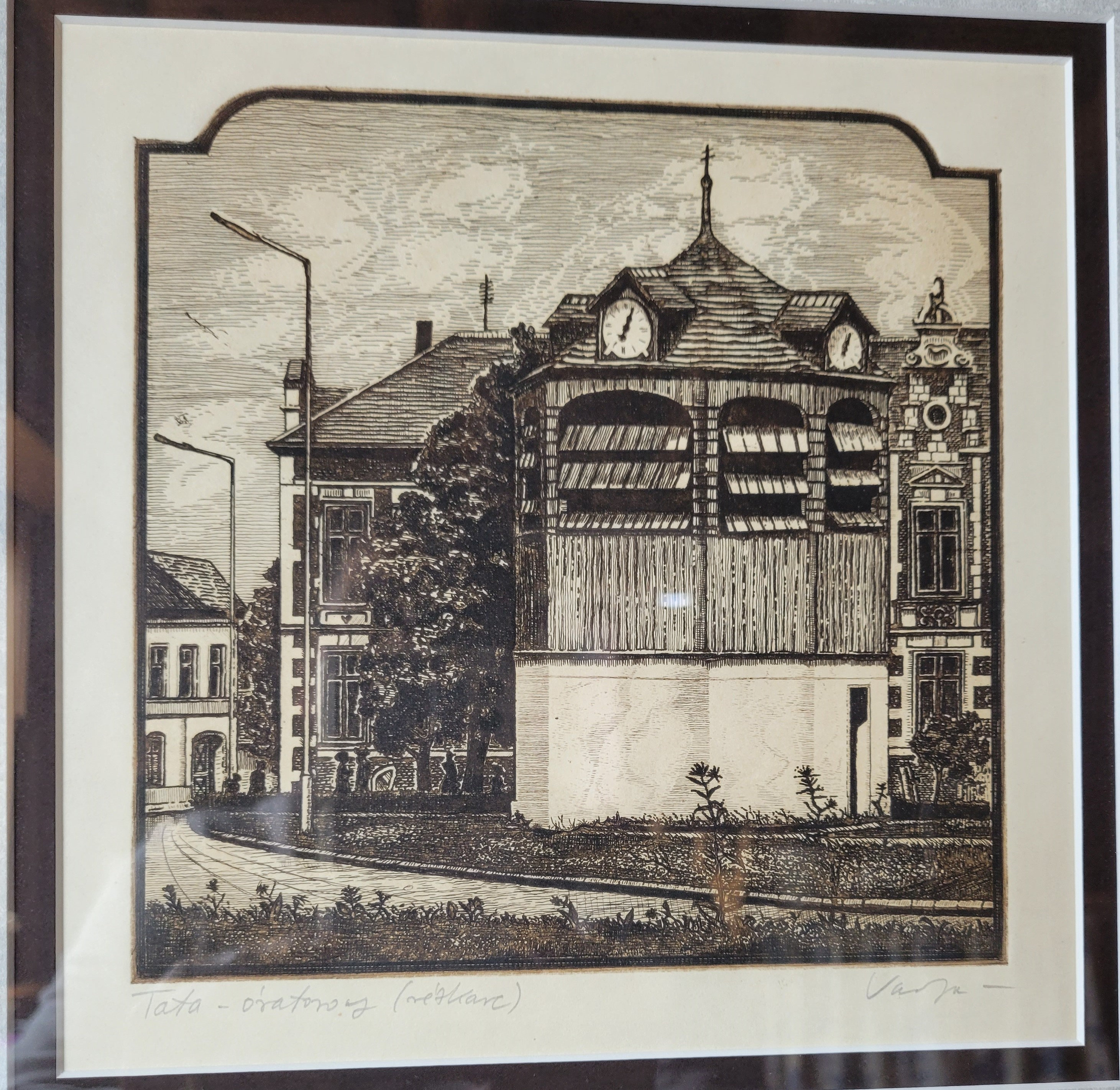 Steel Engraved Etching of Clocktower in Tata, Hungary - Etsy