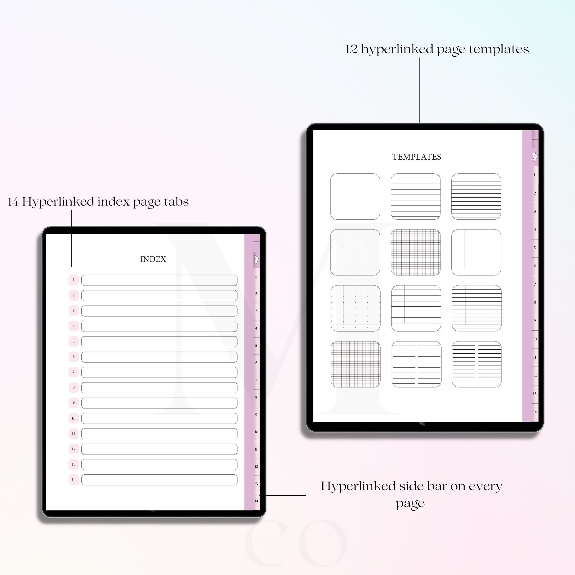 Digital Hyperlinked Notebook for Goodnotes and Notability, Tabs , Lined ...