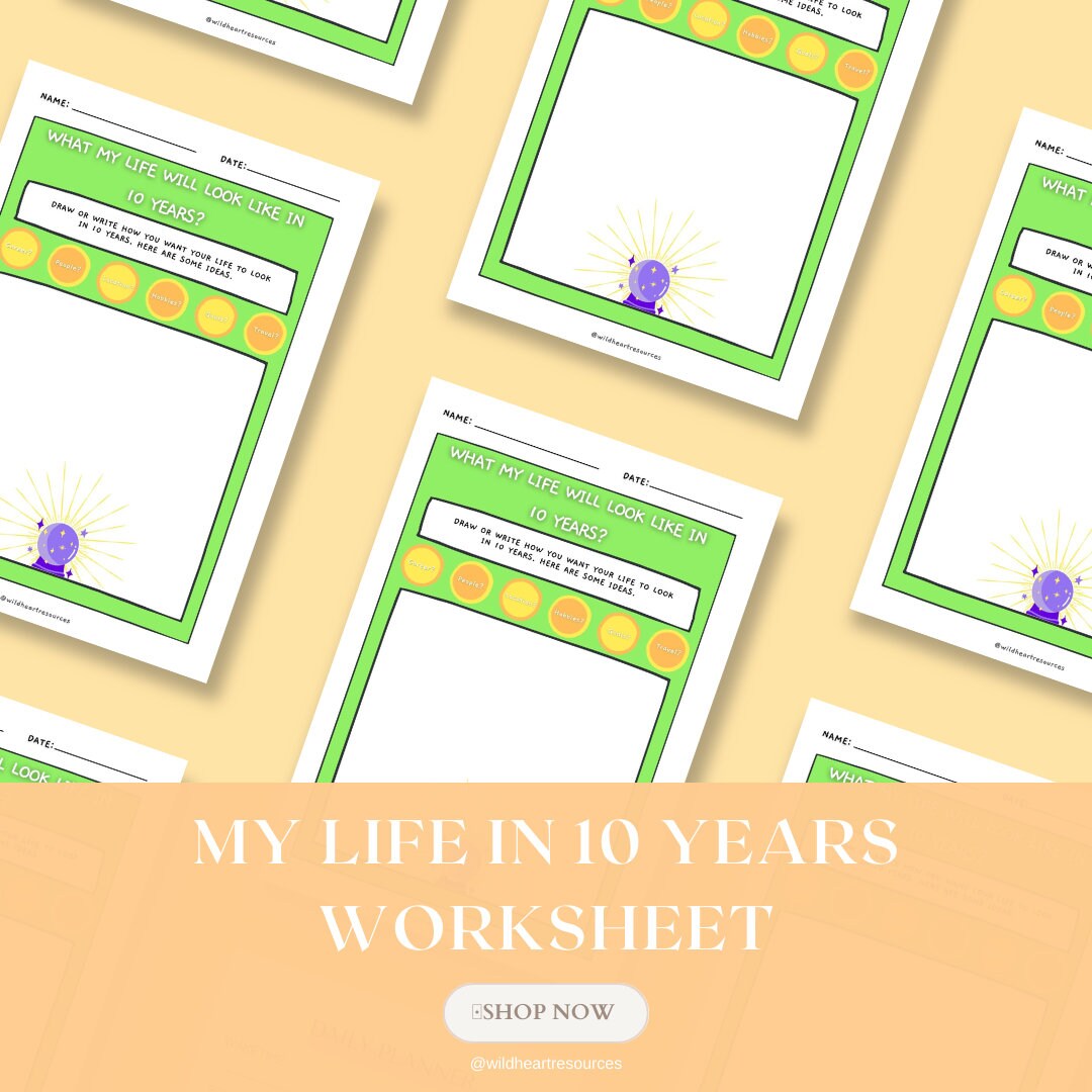 My Life in 10 Years Worksheet - Etsy