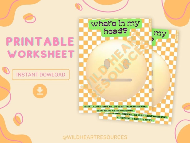 What's in My Head Worksheet - Etsy