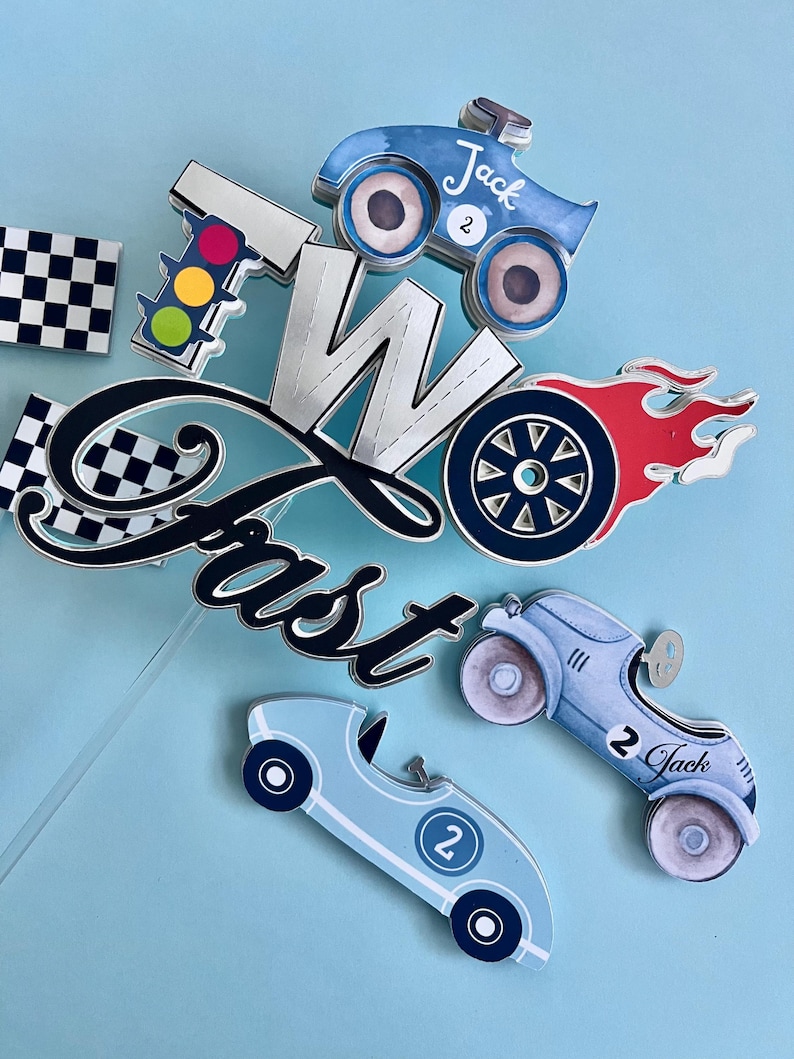My 2 Years' Cars Cake Topper, Cars Birthday Decoration, 'my 2 Years ...